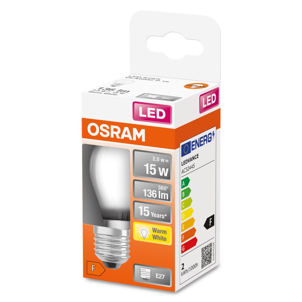 OSRAM LED Retrofit E27 1,5 W 2700 Kelvin 136 Lumen 4058075434127 | tulampara.es